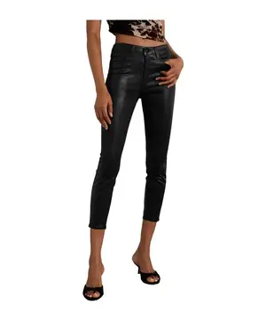 L'Agence Cropped Coated High-rise Skinny Jeans
