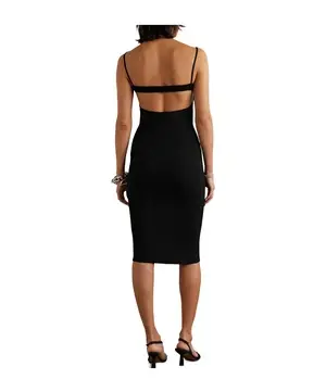 ANDREĀDAMO Cutout Open-knit And Ribbed-knit Dress