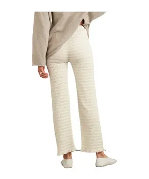 LAUREN MANOOGIAN Smocked Textured Flared Pants