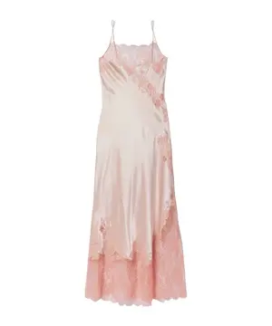 Carine Gilson Lace-trimmed Satin Nightgown - Pink