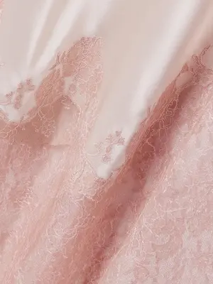 Carine Gilson Lace-trimmed Satin Nightgown