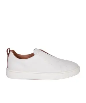 Santoni Round-toe Slip-on Sneakers - White
