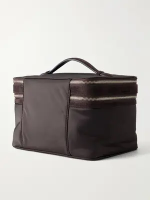 ANYA HINDMARCH Suede-trimmed Shell Vanity Case