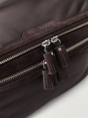 ANYA HINDMARCH Suede-trimmed Shell Vanity Case