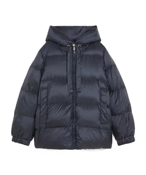 Max Mara Down Jacket In Water-repellent Canvas - Black