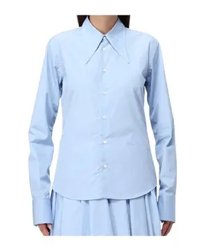 AMI Paris Collared Long-sleeved Shirt - Blue