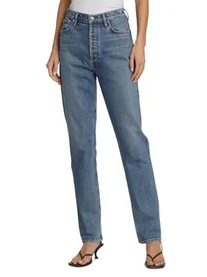 GOLDSIGN High-waisted Straight-leg Jeans