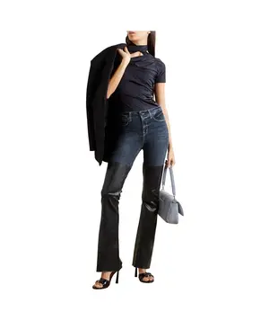 L'Agence High-waisted Coated Flared Jeans