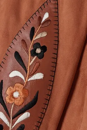 FORTELA Embroidered Suede Shirt
