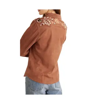 FORTELA Embroidered Suede Shirt