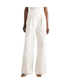 SAFIYAA LONDON Wide-leg Trousers With Raised Lace Trim