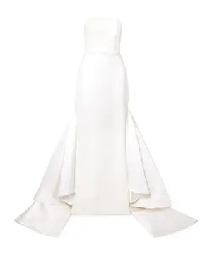 Solace Jodi Strapless Crepe And Satin-twill Gown - White