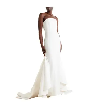 Solace Jodi Strapless Crepe And Satin-twill Gown