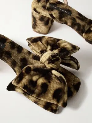 LOEFFLER RANDALL Carmen Leopard-print Velvet Bow Sandals