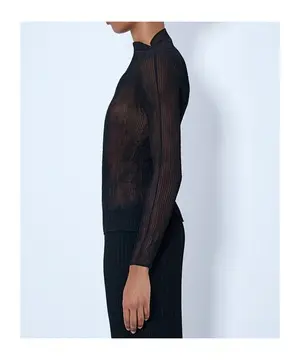 Issey Miyake Sheer Pleated Top