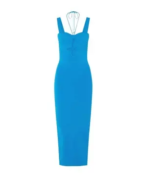Galvan Cutout Stretch Midi Dress - Blue