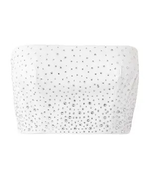 Alex Perry Crystal-embellished Mesh Cropped Strapless Top - No
