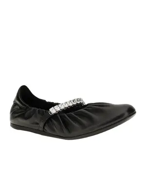 JIMMY CHOO Jade Crystal-strap Ballet Flats