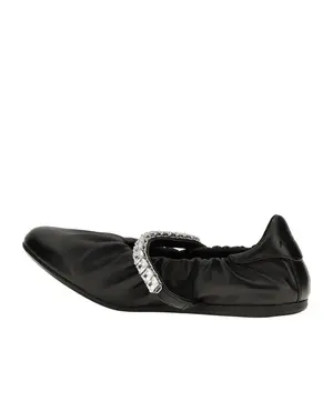 JIMMY CHOO Jade Crystal-strap Ballet Flats