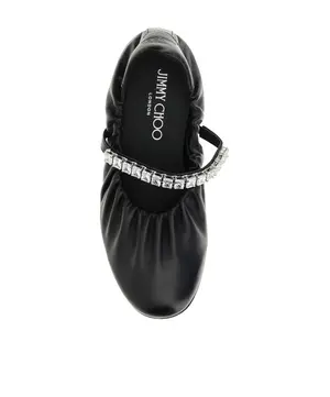 JIMMY CHOO Jade Crystal-strap Ballet Flats