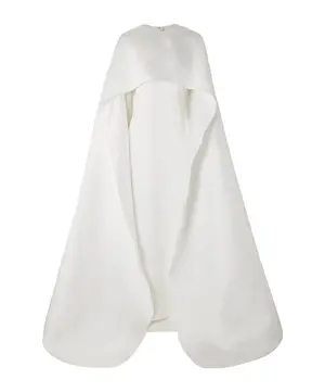 Solace Leni Cape-effect Crepe And Faille Gown - No