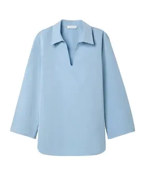 Lafayette 148 New York Cotton Sateen Relaxed Fit Top