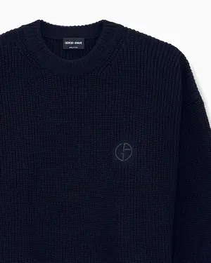 Giorgio Armani Virgin Wool Half Cardigan Stitch Sweater