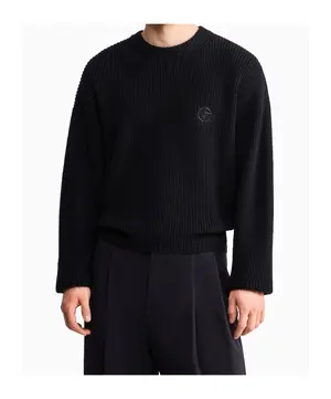 Giorgio Armani Virgin Wool Half Cardigan Stitch Sweater