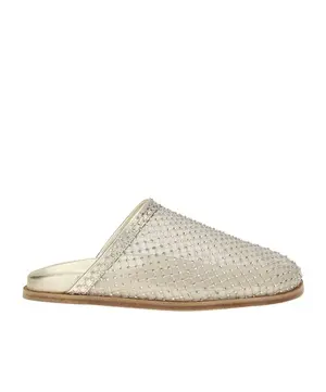 FORTE_FORTE Mesh Rhinestone Mules - No