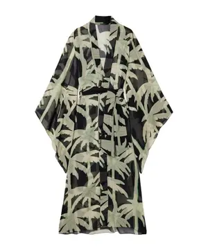 Johanna Ortiz Lightweight Eco-friendly Kaftan Robe With Palm Tree Print
