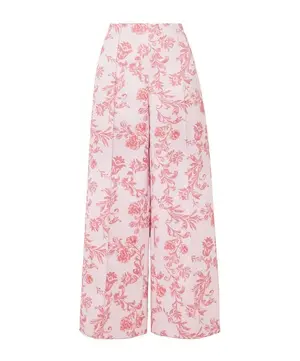 EMILIA WICKSTEAD Daffy Paneled Floral-print Faille Wide-leg Pants - Pink