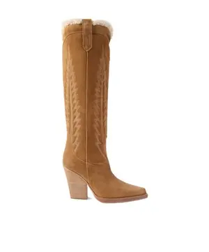 Paris Texas Suede Cowboy Boots - Brown