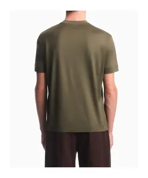 Emporio Armani Lyocell Blend Jersey T-shirt With Graffiti Eagle Logo Print