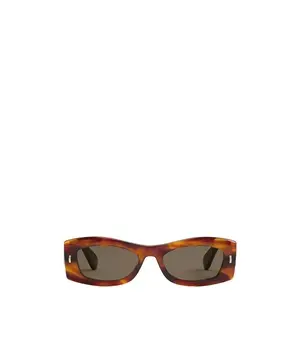 Dior Rectangular Acetate Sunglasses With Gold Tone Hinges - Honey Hawksbill Pattern