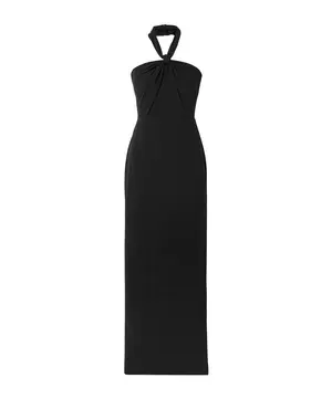 Alex Perry Crepe Halterneck Gown - Black
