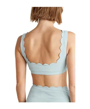 Marysia Recycled-seersucker Bikini Top