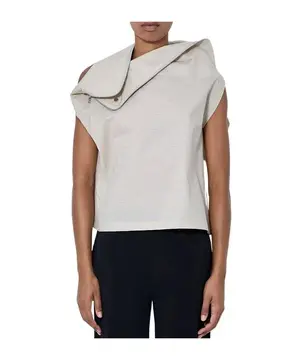 Issey Miyake Asymmetrical Zip Detail Sleeveless Top - Multicolor