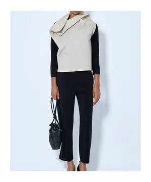 Issey Miyake Asymmetrical Zip Detail Sleeveless Top