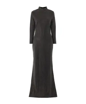 Solace Crystal Embellished Evening Gown - Black
