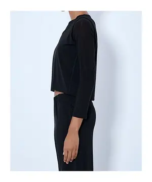 Issey Miyake Long Sleeve Cropped Top