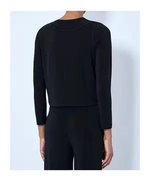 Issey Miyake Long Sleeve Cropped Top