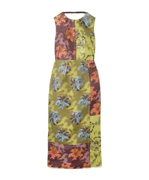ALEMAIS Sleeveless Floral Patchwork Midi Dress