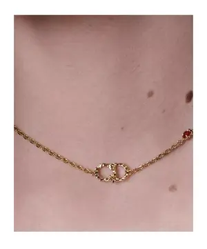Dior Cd Lady Twist Necklace With Ladybug Detail - Gold