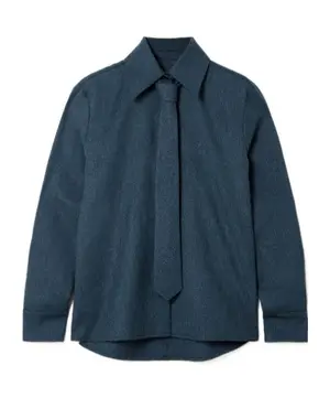KALLMEYER Tie-detailed Wool-twill Shirt