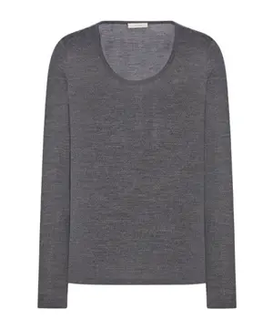 THE ROW Crew-neck T-shirt - Medium Mixed Gray