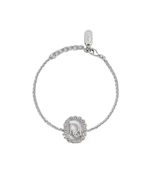 Dior Crystal And Silver-finish Metal Bracelet - Gray