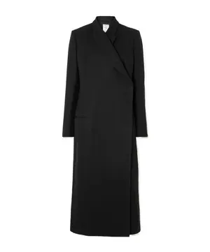 Calvin Klein Freya Wool And Silk-blend Coat - Black