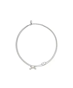 Dior Cd Parure Necklace With Crystal Embellished Cd Signature