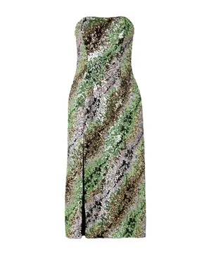 Halpern Sequined Strapless Midi Dress