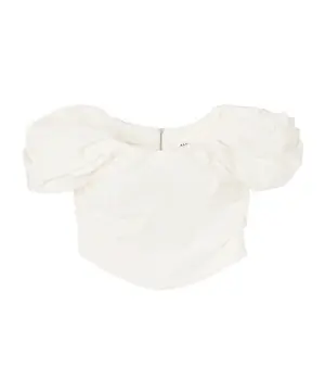 A.L.C. Off-the-shoulder Gathered Cotton-blend Poplin Top - No